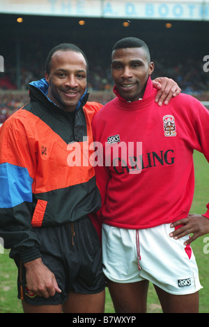 STOKE CITY V WOLVES 5 2 97 1 1 Cyrille Regis and Dave Regis Stock Photo ...