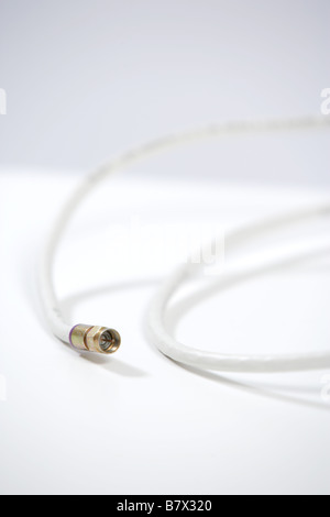 A white coax cable on a tabel Stock Photo - Alamy