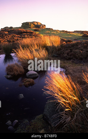 The Eagle Stone on Baslow Edge following a heavy winter snowfall in the ...
