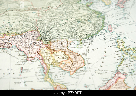 Vintage 1907 copyrighted expired map of Europe and Asia Stock Photo - Alamy