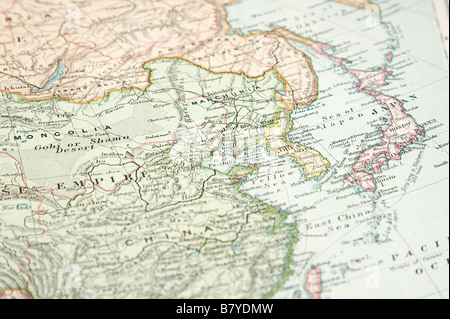 Vintage 1907 copyrighted expired map of Europe and Asia Stock Photo - Alamy