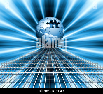 World map puzzle with missing piece Stock Photo - Alamy