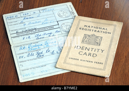 British National Registration Identity Card from World War 2 (WW11 ...