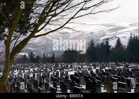 Penrhys Cemetery in the Rhondda Valley in Wales Stock Photo - Alamy