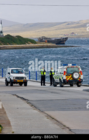 Police radar trap Stanley Falkland Islands Stock Photo - Alamy