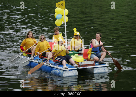 Monmouth Raft Race contestants on their raft wearing fancy dress bring ...
