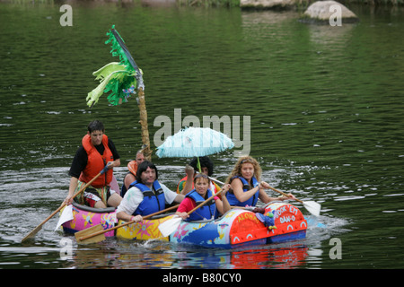 Monmouth Raft Race contestants on their raft wearing fancy dress bring ...