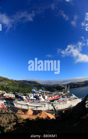 Port Chalmers container terminal, Dunedin, Otago, South Island, New ...