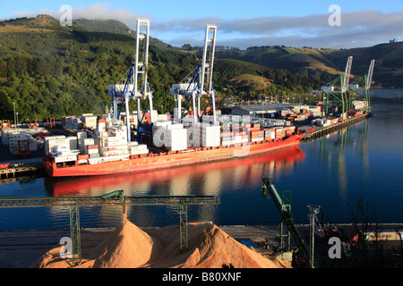 Port Chalmers container terminal, Dunedin, Otago, South Island, New ...