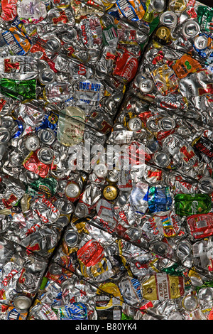 recycled aluminum drinks cans compressed into a block Stock Photo - Alamy
