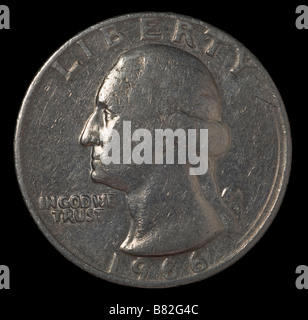 USA quarter 25 cents coin front and reverse sides Stock Photo - Alamy