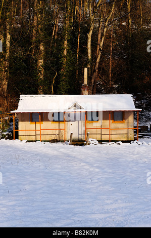 Wooden chalet or shack in Whittledene Woods near Ovingham in ...