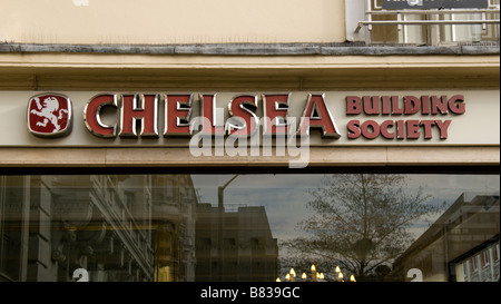 A shop sign above the Chelsea Building Society branch near Hanover ...