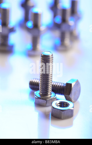 Front view of screw and nut Stock Photo - Alamy