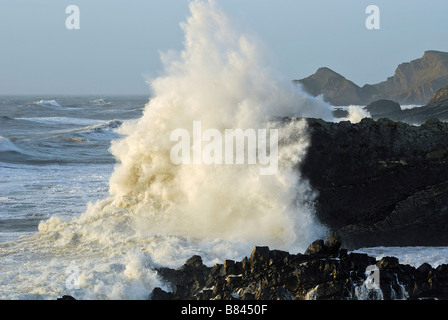 Rough seascape Devon North coast UK Stock Photo - Alamy