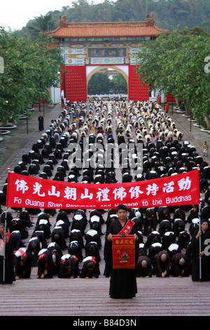Monks in Buddhist Ceremony, Fokuangshan Monastery, Taiwan Stock Photo ...