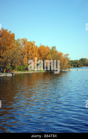 Lake shoreline during autumn Stock Photo - Alamy