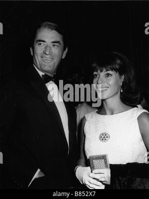 GREGORY PECK and his second wife VERONIQUE PECK on set candid during ...