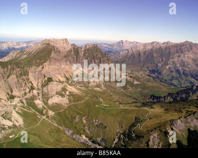 The southern side of the Aravis mountain range in summer, east of the ...