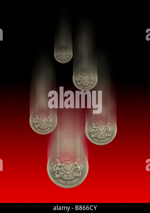 Falling pound currency Stock Photo - Alamy