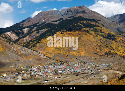 Aerial view of Silverton an old silver mining town Colorado USA Stock ...