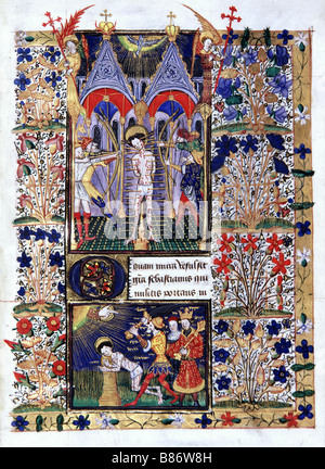 Manuscript of the Rohan Montauban Hours Christ in majesty surrounded by ...