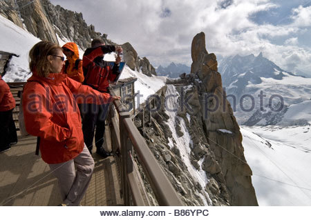 Viewing platform and walkway, Aiguille du Midi, Chamonix-Mont-Blanc ...