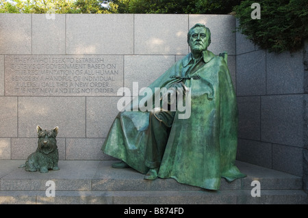 Franklin Delano Roosevelt and his dog Fala statue, FDR Memorial ...