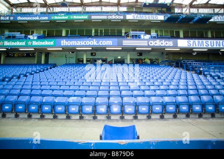 Chelsea football ground seating Stock Photo - Alamy