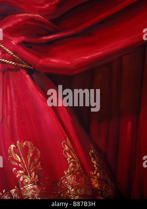 Painted backdrop. Stage curtain Stock Photo - Alamy