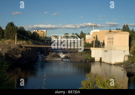 Spokane Washington and the downtown river walk park in the Fall Stock ...