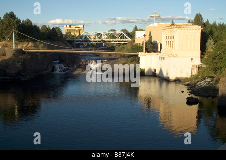 Spokane Washington and the downtown river walk park in the Fall Stock ...
