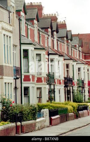 Cardiff South Wales terrace house c 1898 detail bay window with Stock ...