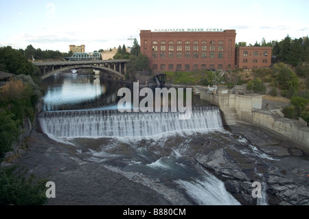 Spokane Washington and the downtown river walk park in the Fall Stock ...