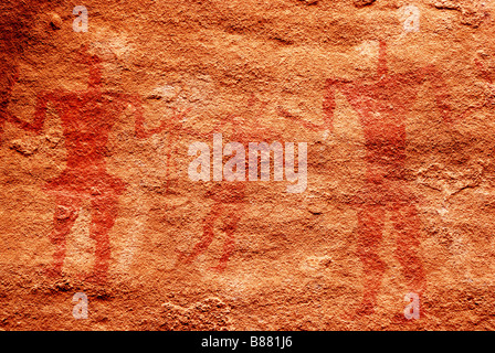 Rock paintings in Messak Mellel (Wadi Mellel or Messak Mellet Stock ...