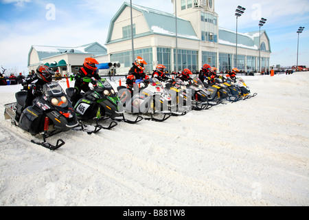 Snowcross, Snowmobile Race in North America, Canada Stock Photo - Alamy