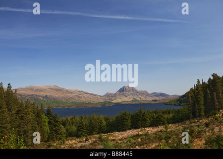 Slioch, classic view from across Loch Maree, Wester Ross, Scottish ...