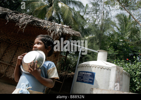 A polluted well with undrinkable water in Plachimada in Kerala in India ...