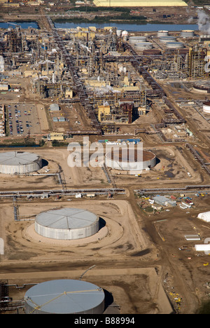 An aerial view of the Syncrude upgrader facility north of Fort McMurray ...