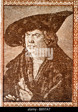 5000 Mark banknote, portrait of merchant Imhof by A. Durer, Germany ...