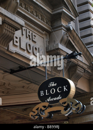 Detail of the Victorian shopping arcade sign, The Strand, on Pitt ...