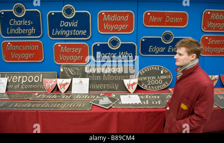 Train nameplates auction Stock Photo - Alamy