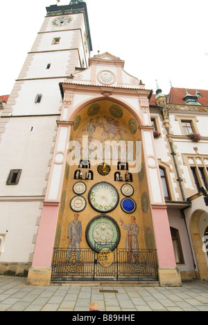astronomical clock in communist style Olomouc Northern Moravia Czech ...