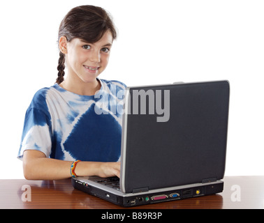 Education concept. The student does homework, reads a book with a ...