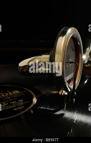 Wind-up portable gramophone, 1940s Stock Photo - Alamy