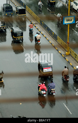 Monsoon traffic at race course road,Rajkot,Gujarat,India Stock Photo ...