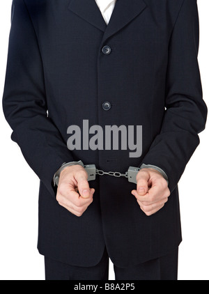a businessman swindler a over white background Stock Photo - Alamy