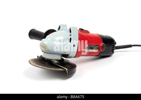 Hand-held Electric Angle-Grinder against a white background Stock Photo ...