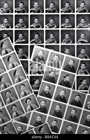 1950s Polyfoto contact / proof sheet photographs of young boy Stock ...