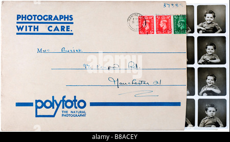 1950s Polyfoto contact / proof sheet photographs of young boy Stock ...